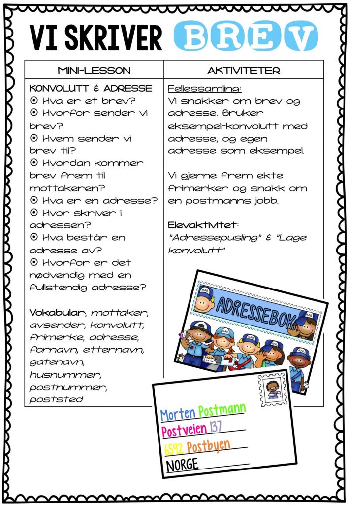 Vi lærer å skrive brev - Teaching Funtastic