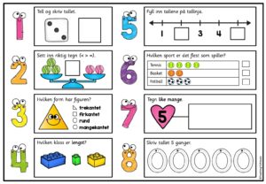 Matematikk for 1.trinn - Repetisjonsoppgaver - Teaching Funtastic
