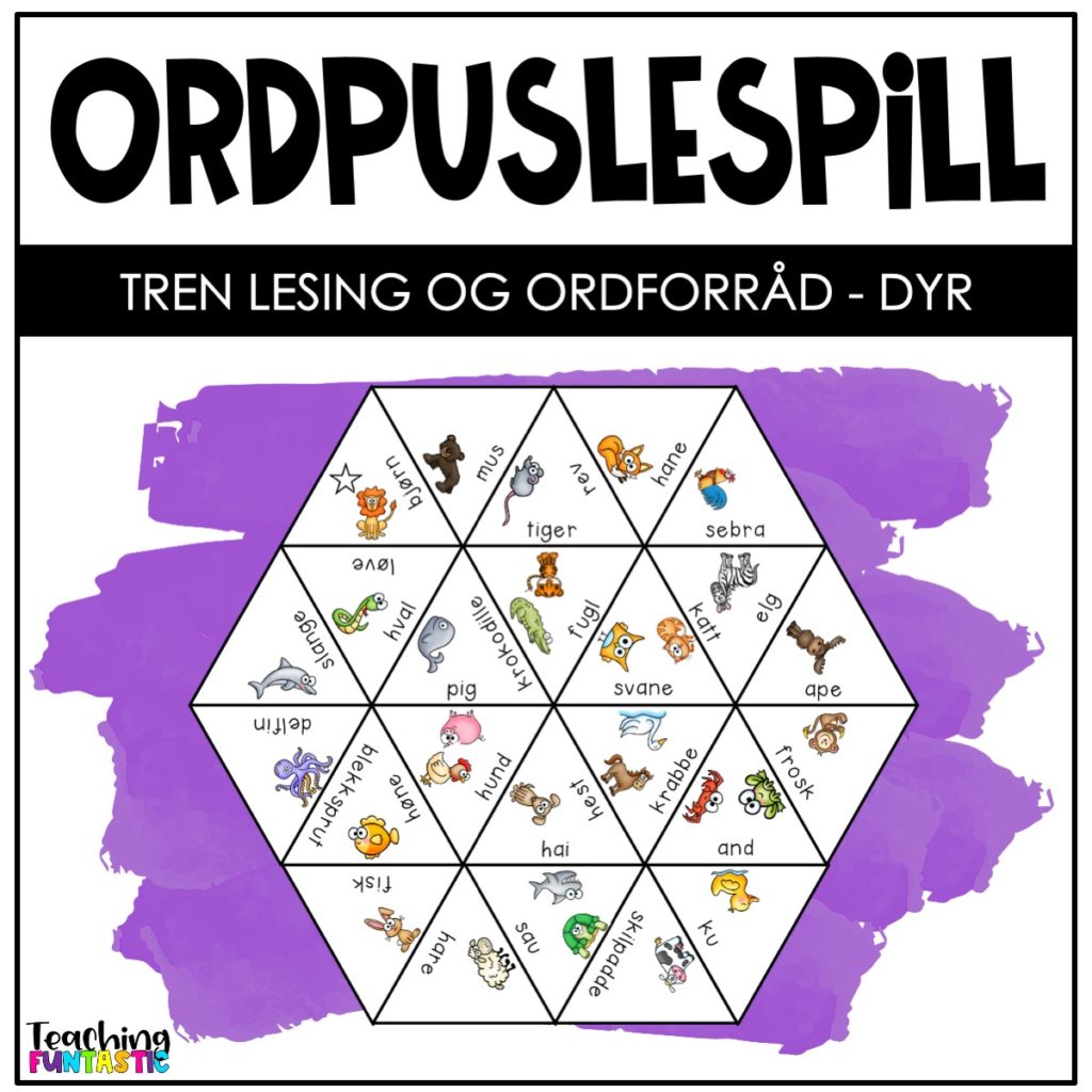 Puslespill Lesing - Dyr i verden - Teaching Funtastic