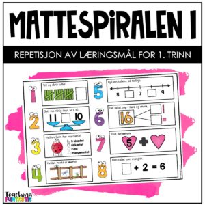 Matematikk for 1.trinn - Repetisjonsoppgaver - Teaching Funtastic