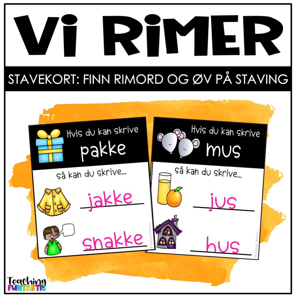 Vi rimer - stavekort - Teaching Funtastic
