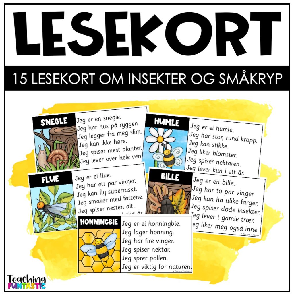 Lesekort om insekter og småkryp ‎| Teaching FUNtastic