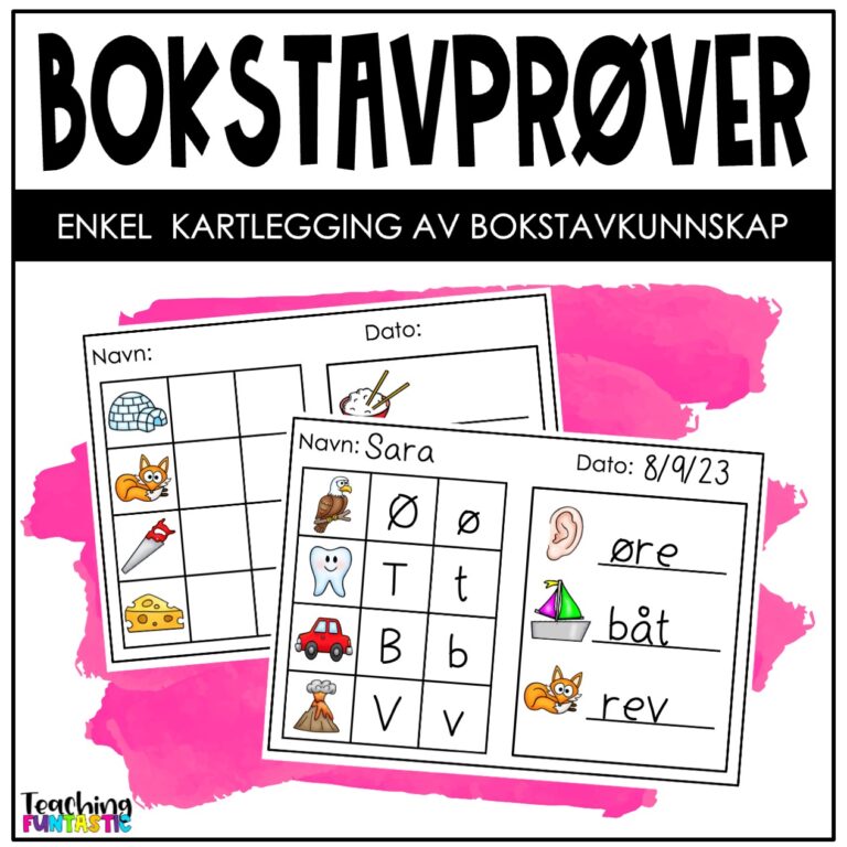 Bokstavhus til øvelse på rett plassering av bokstaver - Teaching Funtastic