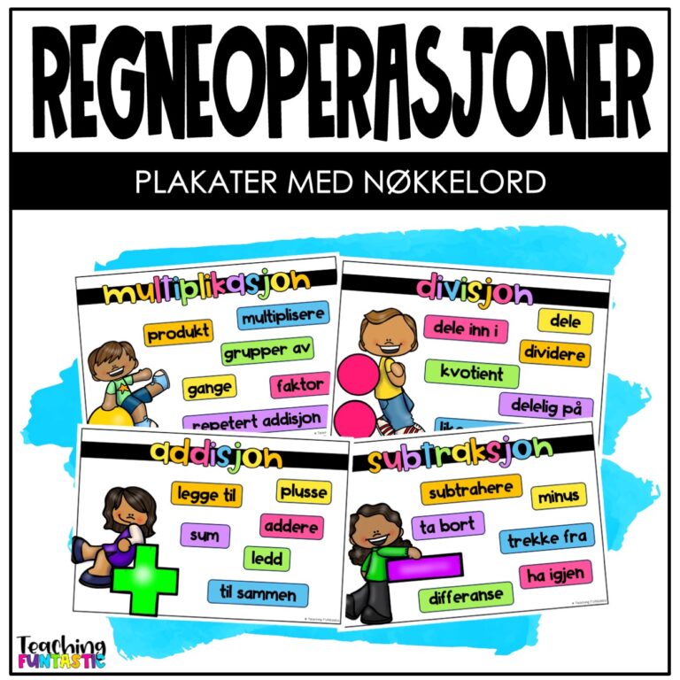 Matematikk for 1.trinn - Repetisjonsoppgaver - Teaching Funtastic