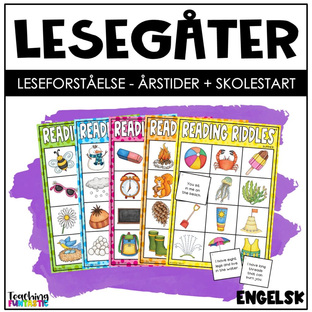 Engelske Lesegåter 2 - årstider og skolestart - Teaching Funtastic