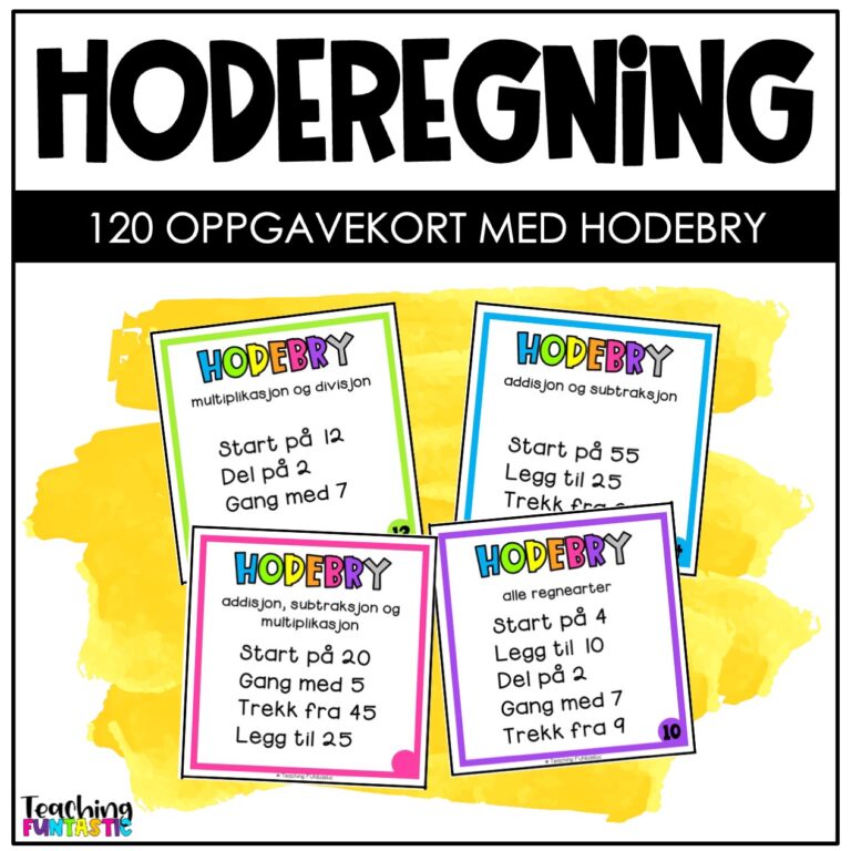 Matematikk for 1.trinn - Repetisjonsoppgaver - Teaching Funtastic