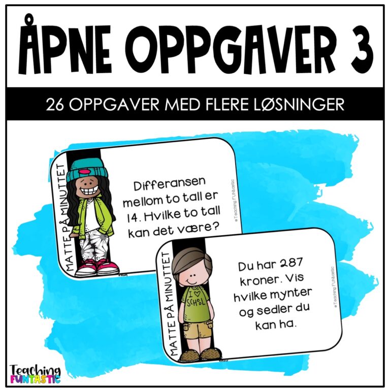 Matematikk for 1.trinn - Repetisjonsoppgaver - Teaching Funtastic