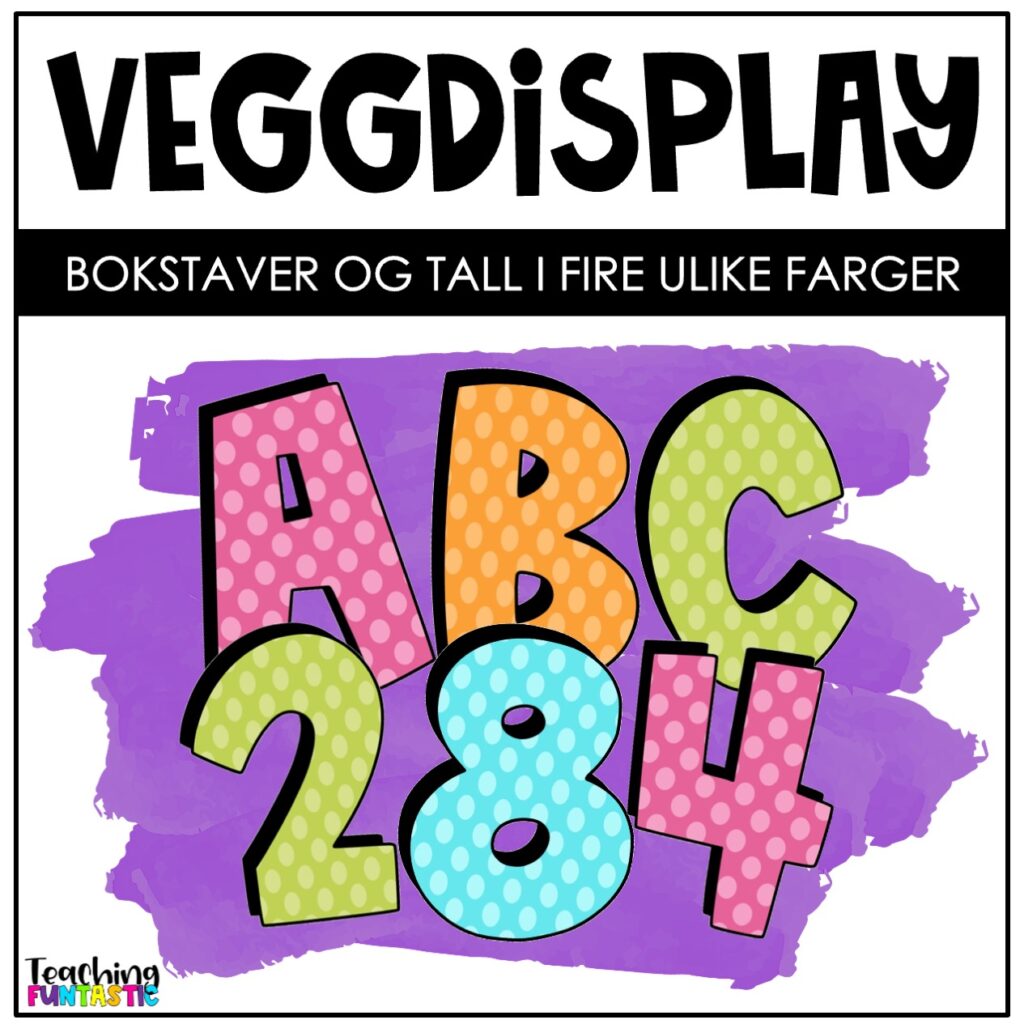 Veggdisplay Bokstaver og tall - Teaching Funtastic