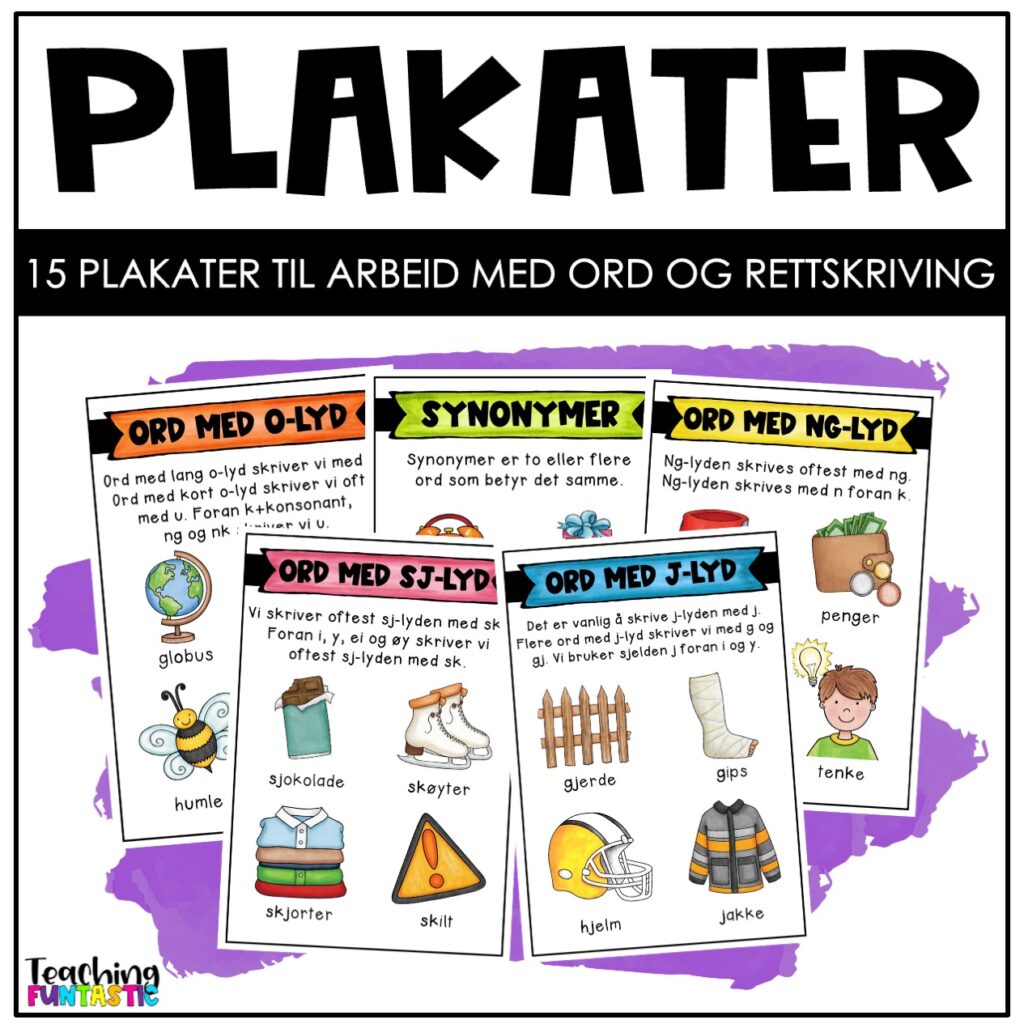 Ordklasser - plakater - Teaching Funtastic