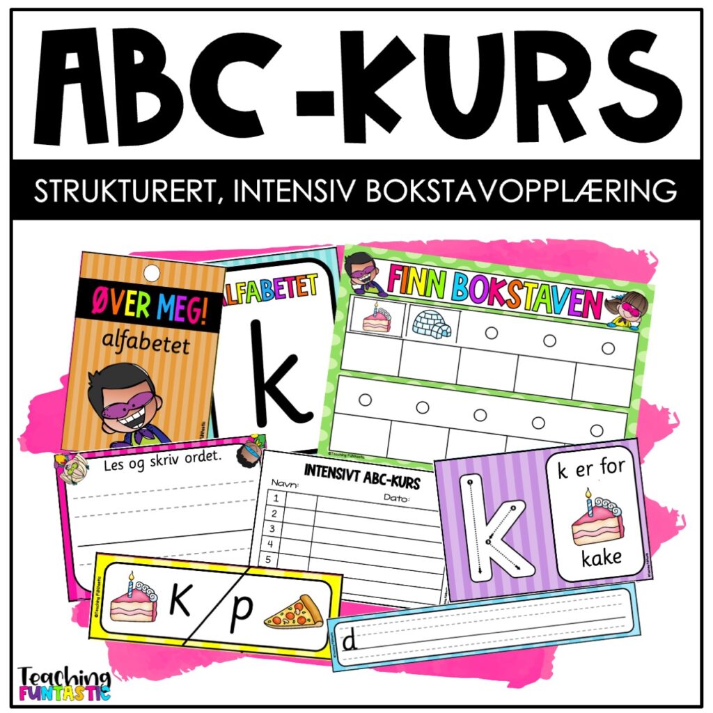 Bokstavhus til øvelse på rett plassering av bokstaver - Teaching Funtastic
