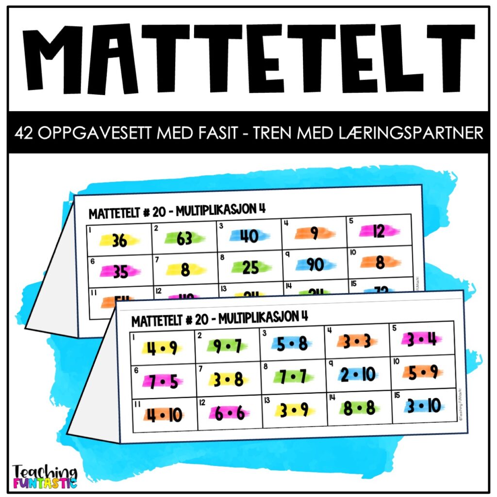Matematikk for 1.trinn - Repetisjonsoppgaver - Teaching Funtastic