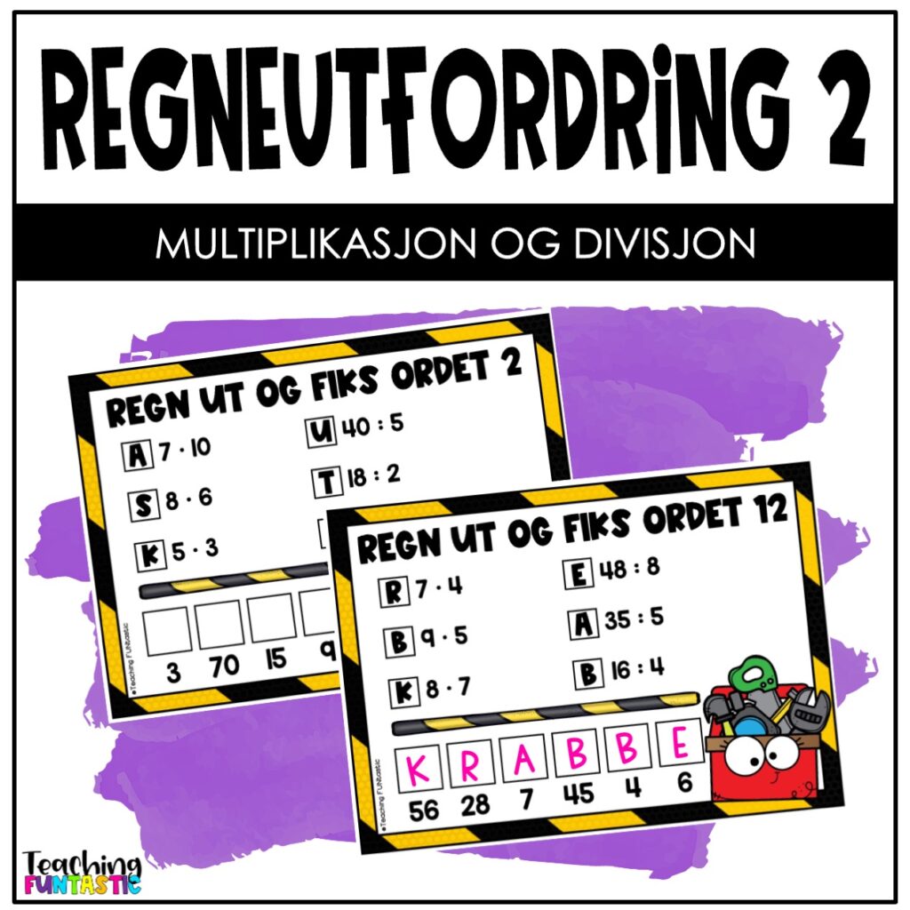 Matematikk for 1.trinn - Repetisjonsoppgaver - Teaching Funtastic