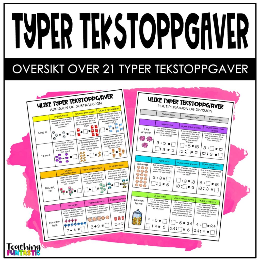 Matematikk for 1.trinn - Repetisjonsoppgaver - Teaching Funtastic