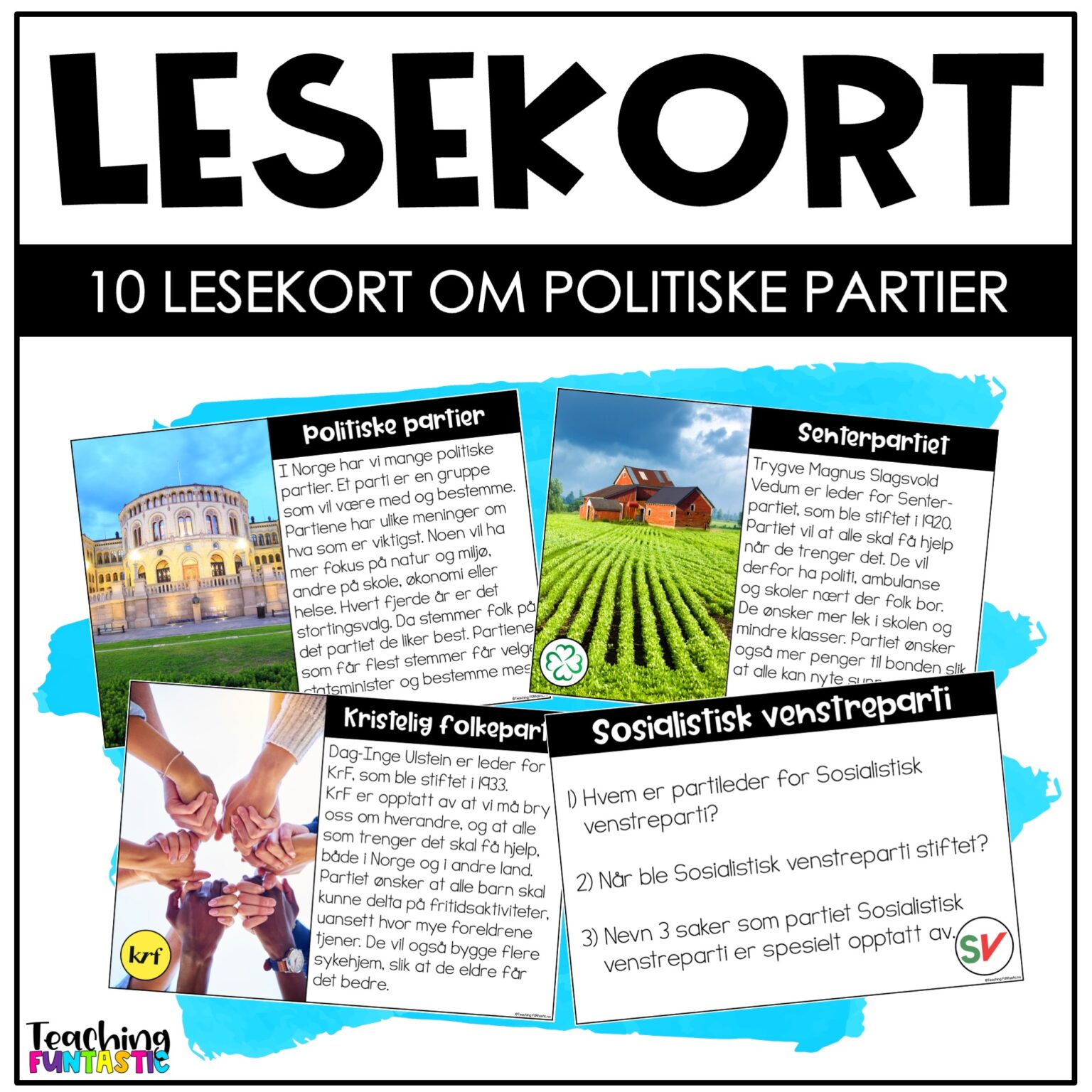 Politiske partier - Les og lær med Faktakort ‎| Teaching FUNtastic