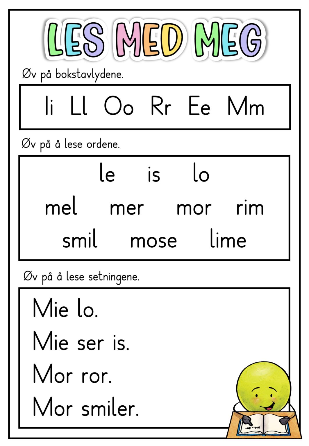 Leseark til bokstavinnlæringen - Teaching Funtastic