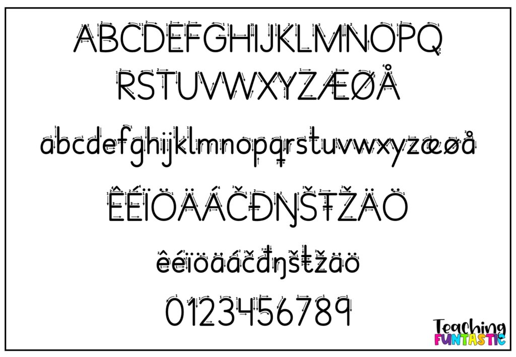 TF font | Skrifttyper til skole; Trykkskrift Skriveretning 1 - Teaching ...